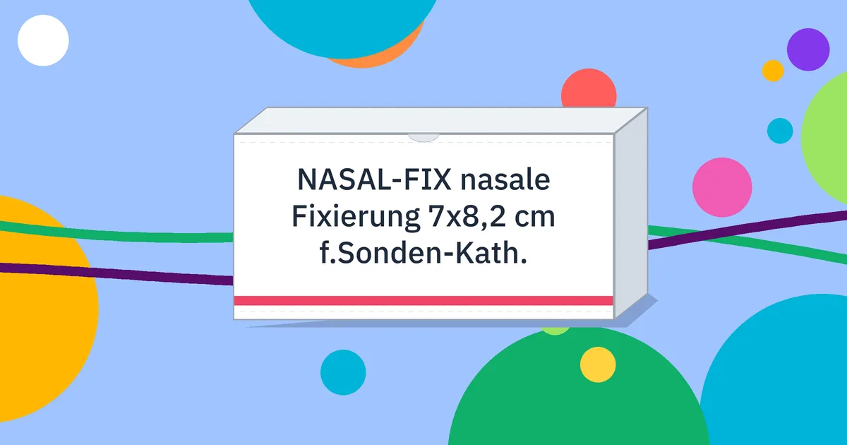 Symbolbild: Packung mit der Aufschrift NASAL-FIX nasale Fixierung 7x8,2 cm f.Sonden-Kath. (PZN 18760214) – Verfügbarkeit und Bezug in Apotheken in Frankfurt am Main