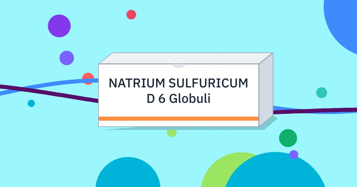 Symbolbild: Packung mit der Aufschrift NATRIUM SULFURICUM D 6 Globuli (PZN 02890535) – Verfügbarkeit und Bezug in Apotheken in Frankfurt am Main