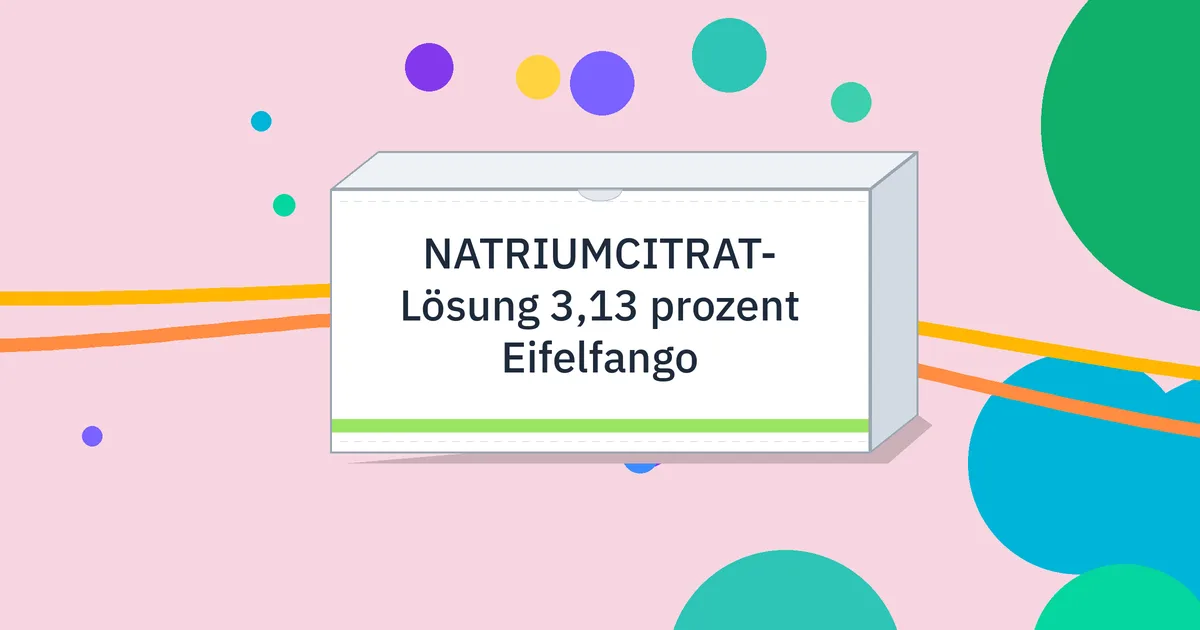Symbolbild: Packung mit der Aufschrift NATRIUMCITRAT-Lösung 3,13 prozent Eifelfango (PZN 00762158) – Verfügbarkeit und Bezug in Apotheken in Frankfurt am Main