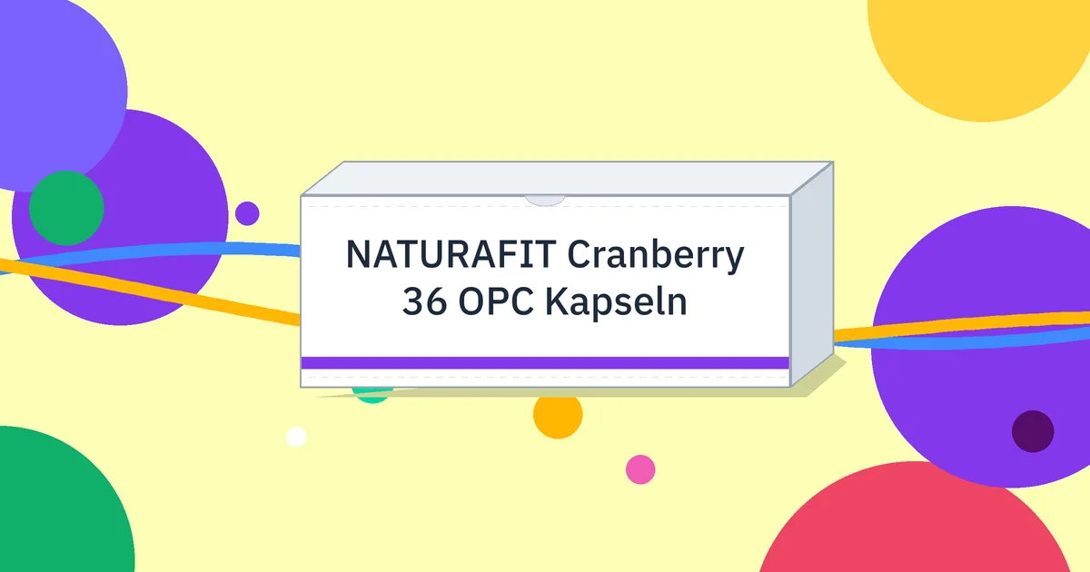 Symbolbild: Packung mit der Aufschrift NATURAFIT Cranberry 36 OPC Kapseln (PZN 09269413) – Verfügbarkeit und Bezug in Apotheken in Frankfurt am Main
