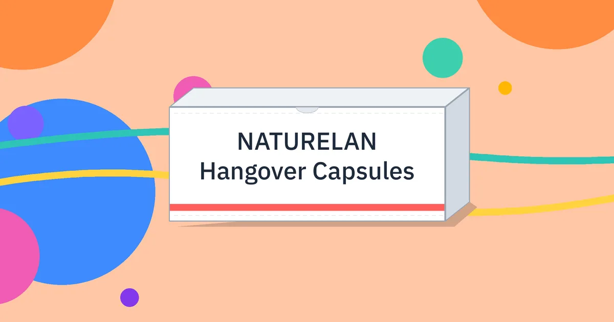 Symbolbild: Packung mit der Aufschrift NATURELAN Hangover Capsules (PZN 20094753) – Verfügbarkeit und Bezug in Apotheken in Frankfurt am Main