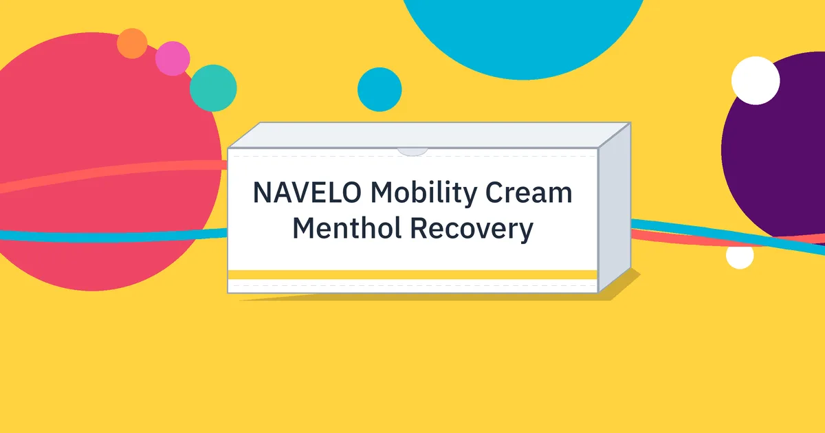 Symbolbild: Packung mit der Aufschrift NAVELO Mobility Cream Menthol Recovery (PZN 16707693) – Verfügbarkeit und Bezug in Apotheken in Frankfurt am Main