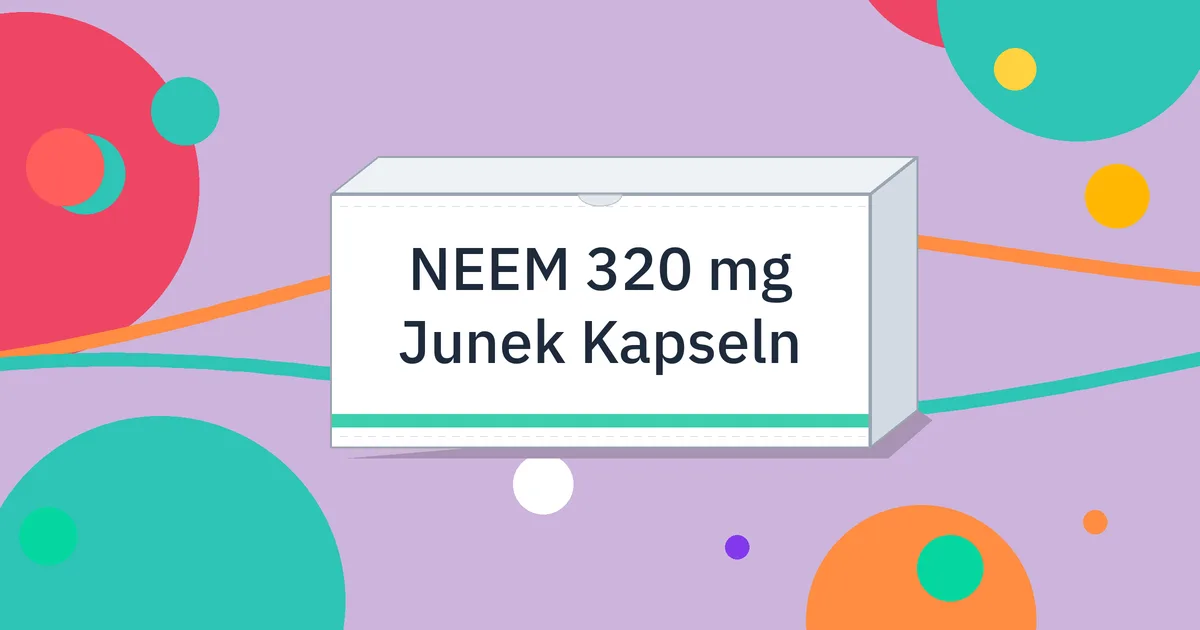 Symbolbild: Packung mit der Aufschrift NEEM 320 mg Junek Kapseln (PZN 10053799) – Verfügbarkeit und Bezug in Apotheken in Frankfurt am Main