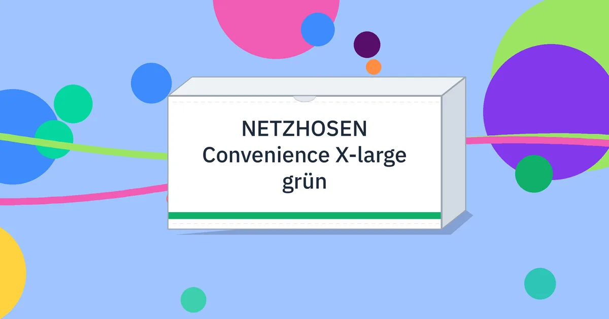 Symbolbild: Packung mit der Aufschrift NETZHOSEN Convenience X-large grün (PZN 02032056) – Verfügbarkeit und Bezug in Apotheken in Frankfurt am Main