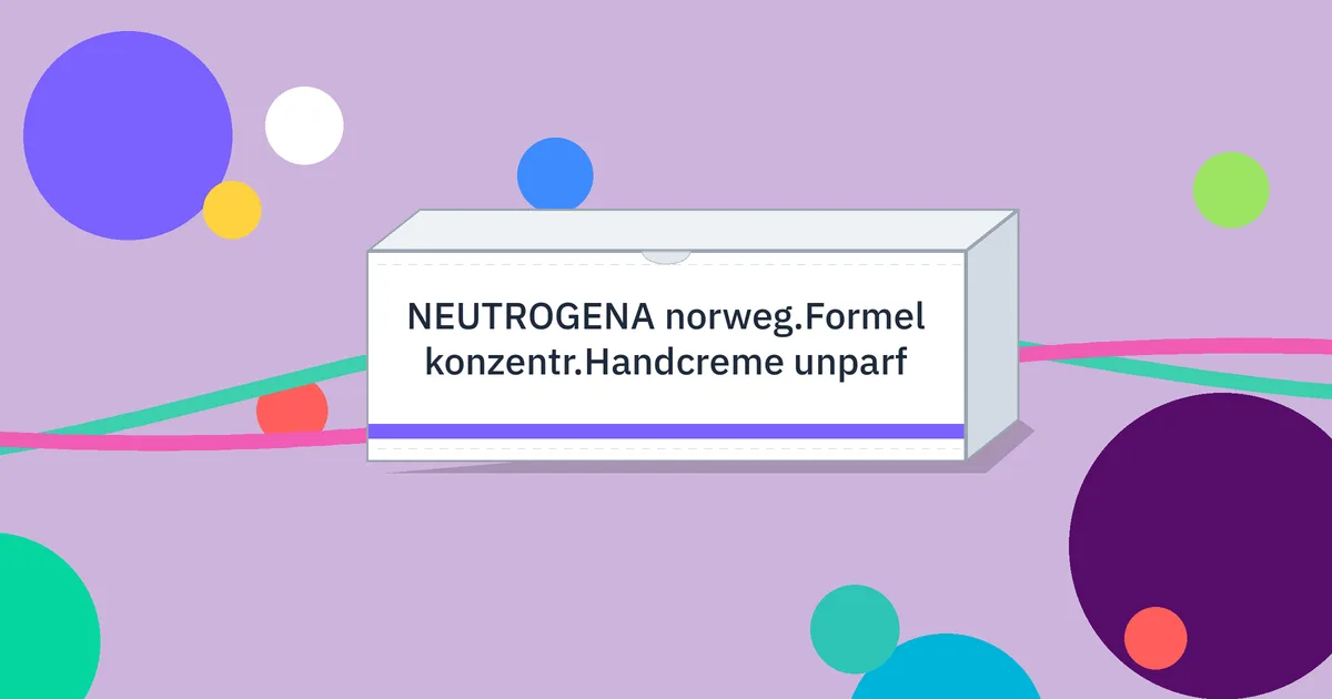 Symbolbild: Packung mit der Aufschrift NEUTROGENA norweg.Formel konzentr.Handcreme unparf (PZN 18333736) – Verfügbarkeit und Bezug in Apotheken in Frankfurt am Main