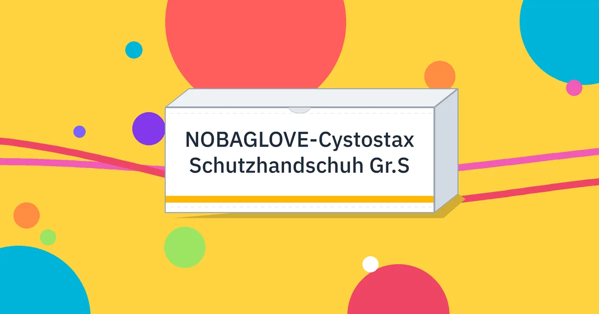 Symbolbild: Packung mit der Aufschrift NOBAGLOVE-Cystostax Schutzhandschuh Gr.S (PZN 10086787) – Verfügbarkeit und Bezug in Apotheken in Frankfurt am Main