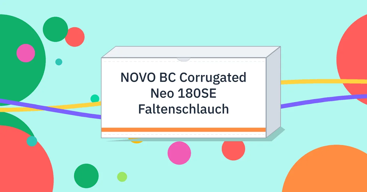 Symbolbild: Packung mit der Aufschrift NOVO BC Corrugated Neo 180SE Faltenschlauch (PZN 19799402) – Verfügbarkeit und Bezug in Apotheken in Frankfurt am Main