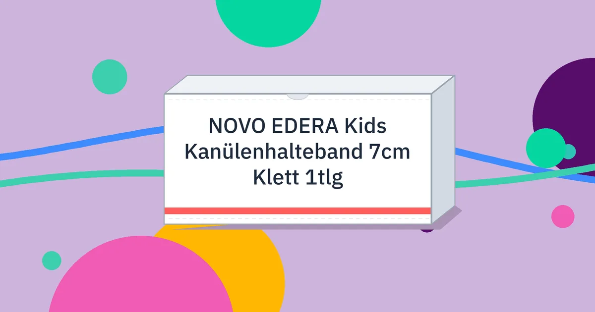 Symbolbild: Packung mit der Aufschrift NOVO EDERA Kids Kanülenhalteband 7cm Klett 1tlg (PZN 18726186) – Verfügbarkeit und Bezug in Apotheken in Frankfurt am Main