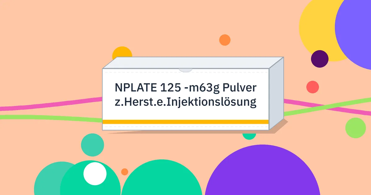 Symbolbild: Packung mit der Aufschrift NPLATE 125 -m63g Pulver z.Herst.e.Injektionslösung (PZN 14133905) – Verfügbarkeit und Bezug in Apotheken in Frankfurt am Main