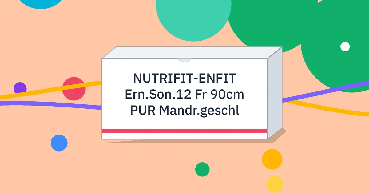 Symbolbild: Packung mit der Aufschrift NUTRIFIT-ENFIT Ern.Son.12 Fr 90cm PUR Mandr.geschl (PZN 19300710) – Verfügbarkeit und Bezug in Apotheken in Frankfurt am Main
