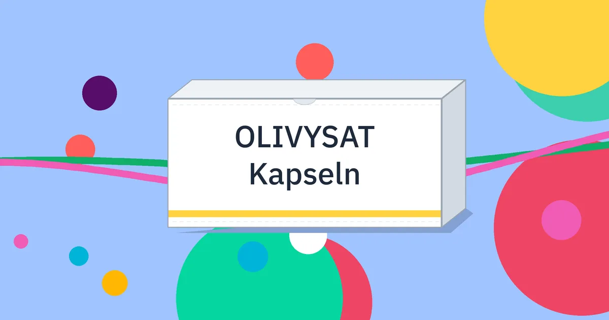 Symbolbild: Packung mit der Aufschrift OLIVYSAT Kapseln (PZN 19800039) – Verfügbarkeit und Bezug in Apotheken in Frankfurt am Main