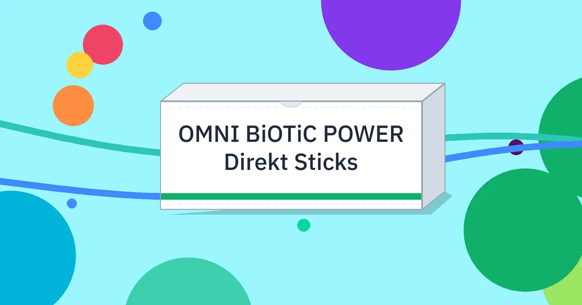 Symbolbild: Packung mit der Aufschrift OMNI BiOTiC POWER Direkt Sticks (PZN 20282874) – Verfügbarkeit und Bezug in Apotheken in Frankfurt am Main