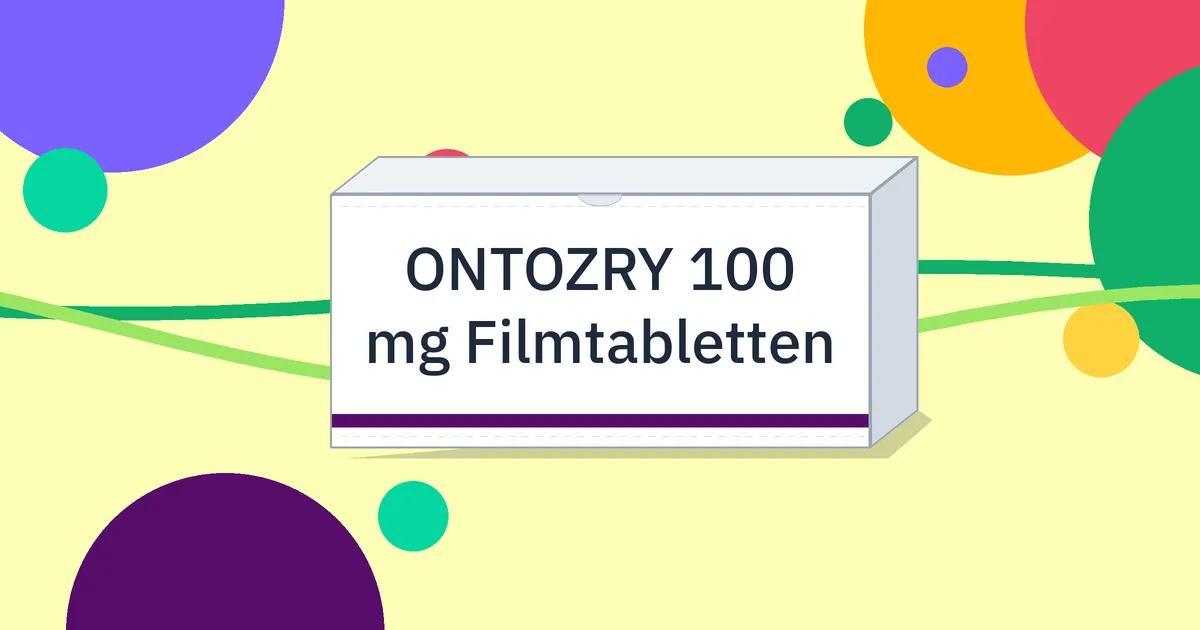 Symbolbild: Packung mit der Aufschrift ONTOZRY 100 mg Filmtabletten (PZN 18450548) – Verfügbarkeit und Bezug in Apotheken in Frankfurt am Main