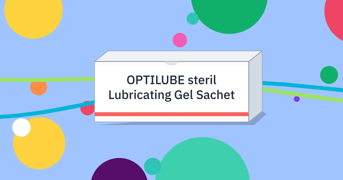 Symbolbild: Packung mit der Aufschrift OPTILUBE steril Lubricating Gel Sachet (PZN 14189248) – Verfügbarkeit und Bezug in Apotheken in Frankfurt am Main