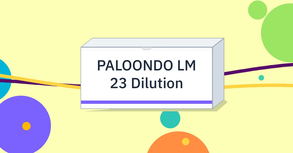 Symbolbild: Packung mit der Aufschrift PALOONDO LM 23 Dilution (PZN 13630464) – Verfügbarkeit und Bezug in Apotheken in Frankfurt am Main