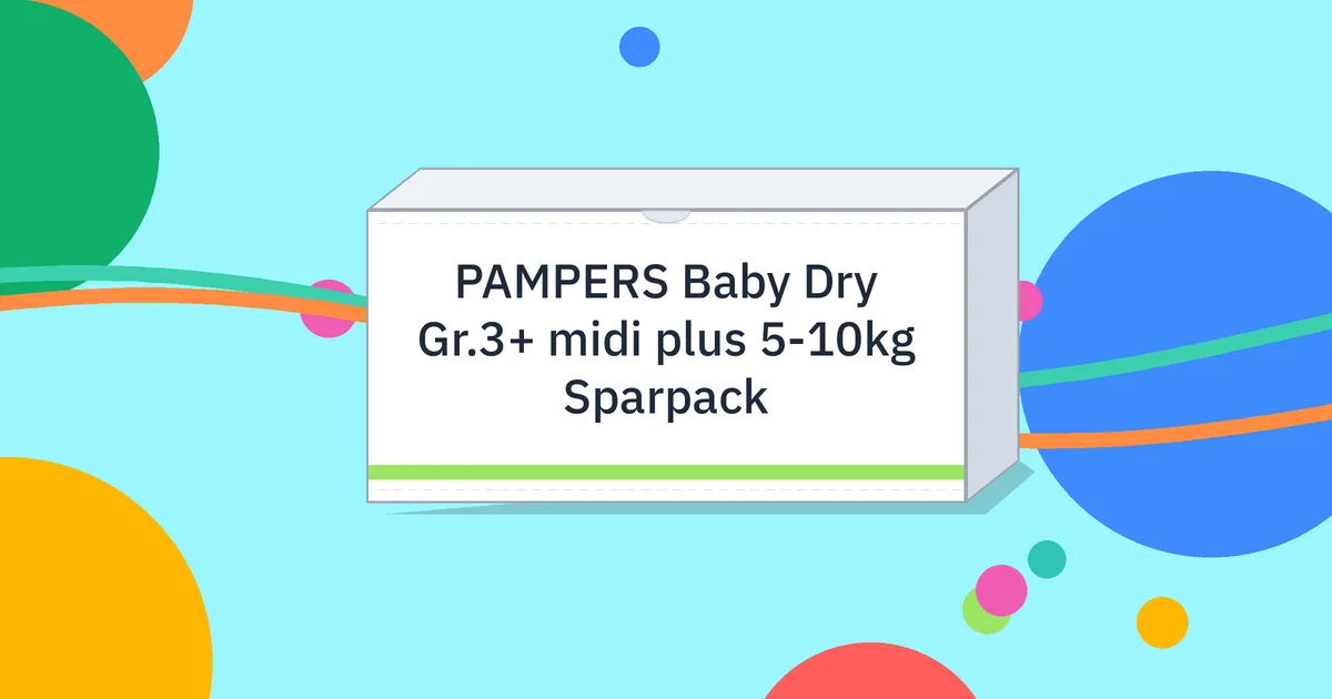 Symbolbild: Packung mit der Aufschrift PAMPERS Baby Dry Gr.3+ midi plus 5-10kg Sparpack (PZN 03072046) – Verfügbarkeit und Bezug in Apotheken in Frankfurt am Main