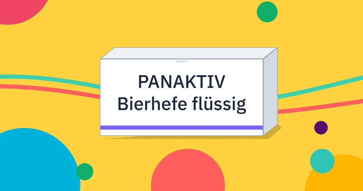 Symbolbild: Packung mit der Aufschrift PANAKTIV Bierhefe flüssig (PZN 02573102) – Verfügbarkeit und Bezug in Apotheken in Frankfurt am Main