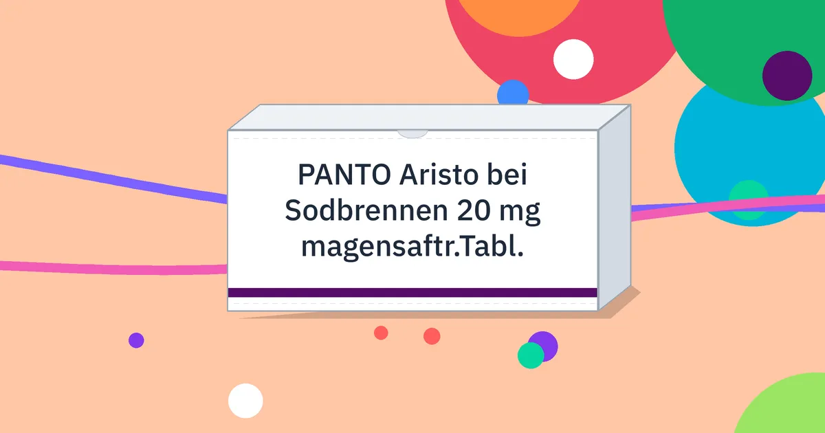 Symbolbild: Packung mit der Aufschrift PANTO Aristo bei Sodbrennen 20 mg magensaftr.Tabl. (PZN 07021927) – Verfügbarkeit und Bezug in Apotheken in Frankfurt am Main