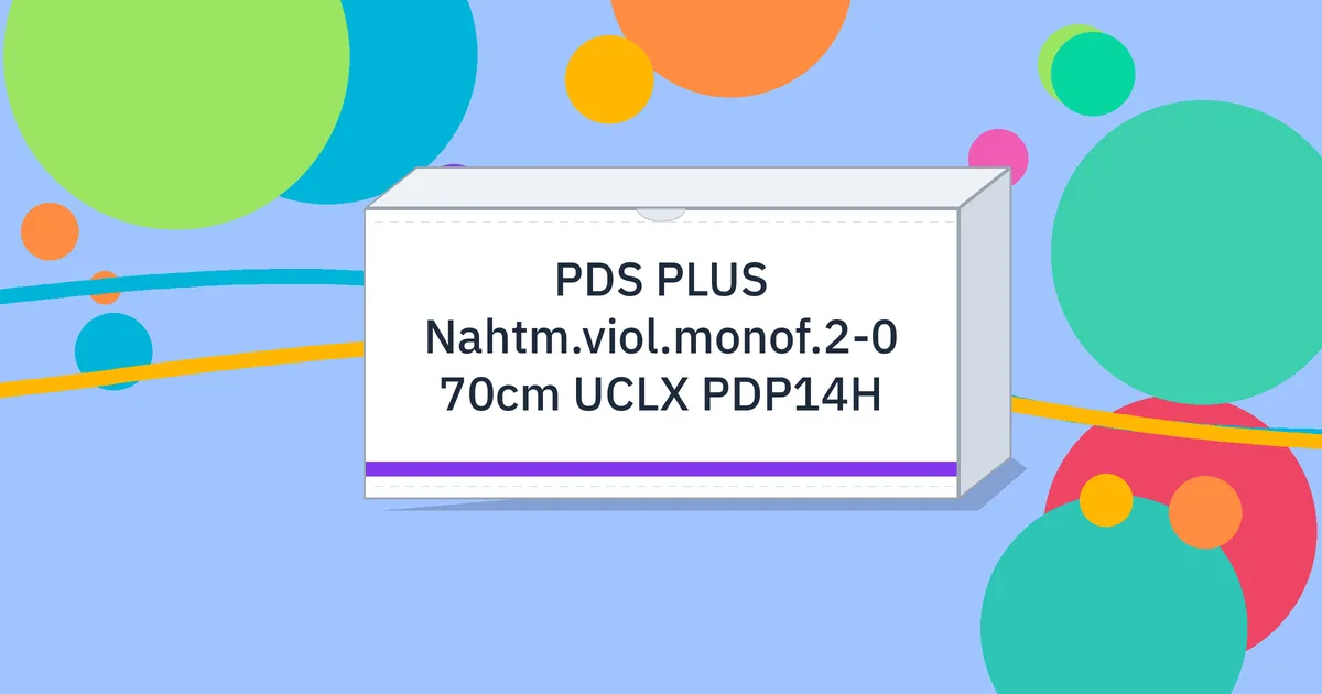 Symbolbild: Packung mit der Aufschrift PDS PLUS Nahtm.viol.monof.2-0 70cm UCLX PDP14H (PZN 20173659) – Verfügbarkeit und Bezug in Apotheken in Frankfurt am Main