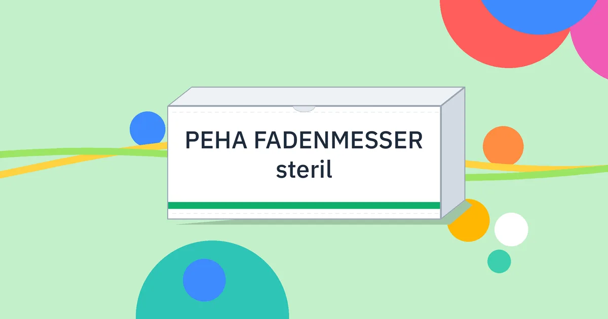 Symbolbild: Packung mit der Aufschrift PEHA FADENMESSER steril (PZN 03835656) – Verfügbarkeit und Bezug in Apotheken in Frankfurt am Main