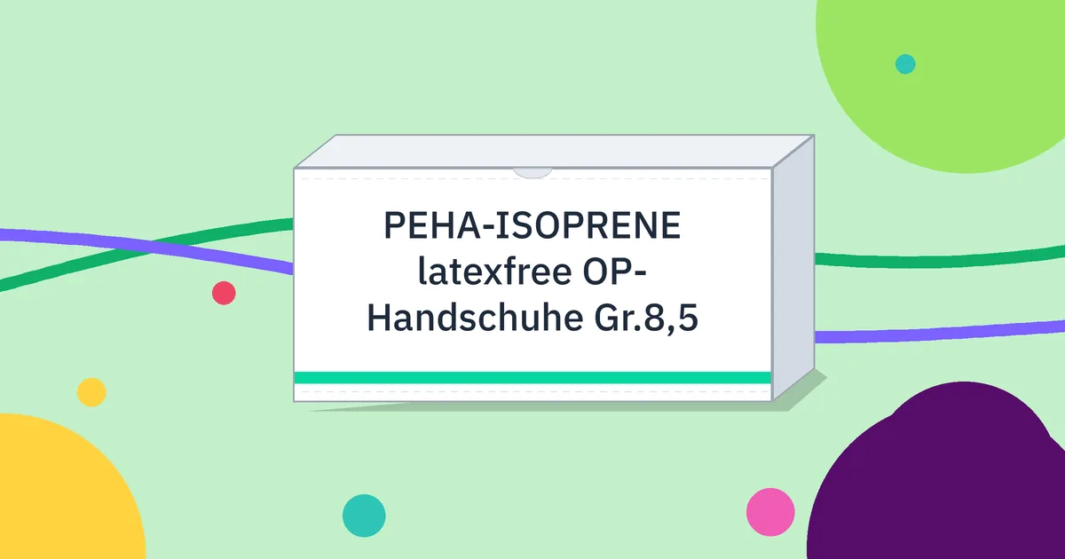 Symbolbild: Packung mit der Aufschrift PEHA-ISOPRENE latexfree OP-Handschuhe Gr.8,5 (PZN 10387069) – Verfügbarkeit und Bezug in Apotheken in Frankfurt am Main