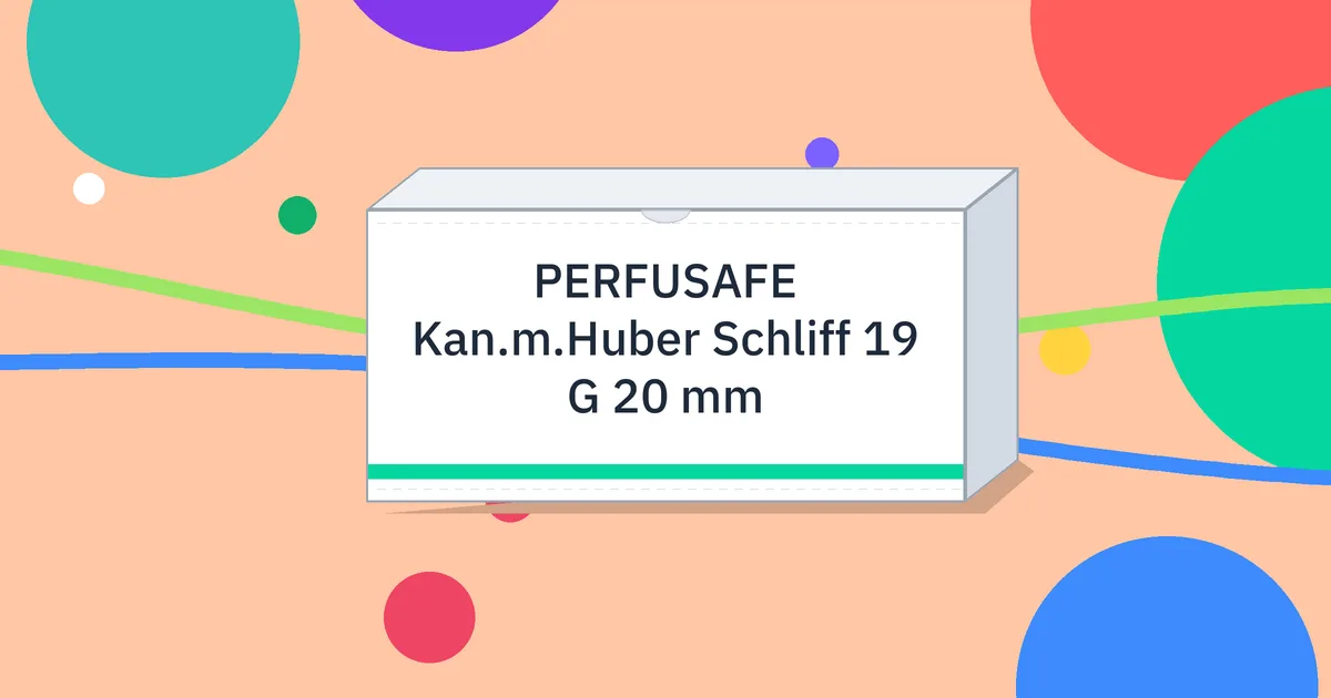 Symbolbild: Packung mit der Aufschrift PERFUSAFE Kan.m.Huber Schliff 19 G 20 mm (PZN 13866103) – Verfügbarkeit und Bezug in Apotheken in Frankfurt am Main