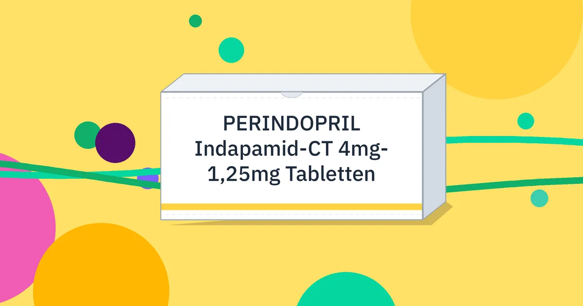 Symbolbild: Packung mit der Aufschrift PERINDOPRIL Indapamid-CT 4mg-1,25mg Tabletten (PZN 00136372) – Verfügbarkeit und Bezug in Apotheken in Frankfurt am Main