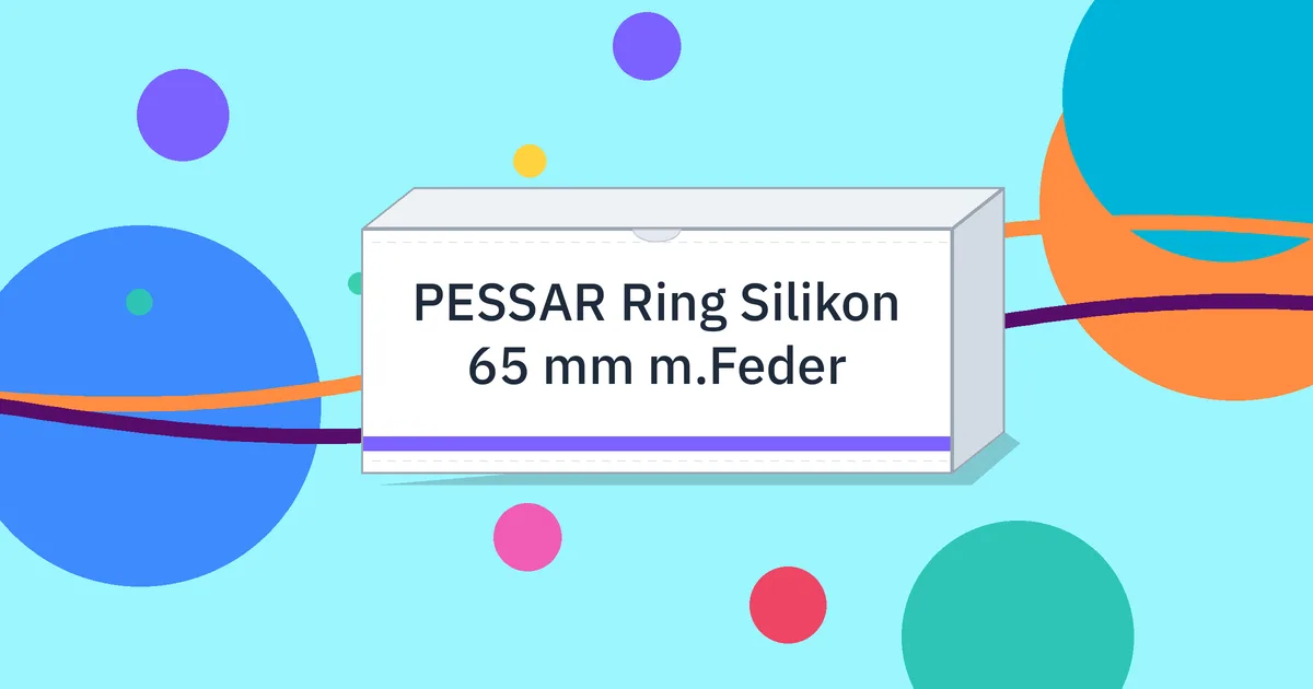 Symbolbild: Packung mit der Aufschrift PESSAR Ring Silikon 65 mm m.Feder (PZN 01734371) – Verfügbarkeit und Bezug in Apotheken in Frankfurt am Main