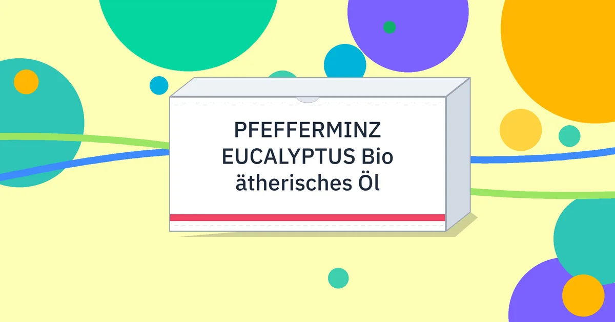 Symbolbild: Packung mit der Aufschrift PFEFFERMINZ EUCALYPTUS Bio ätherisches Öl (PZN 16046010) – Verfügbarkeit und Bezug in Apotheken in Frankfurt am Main