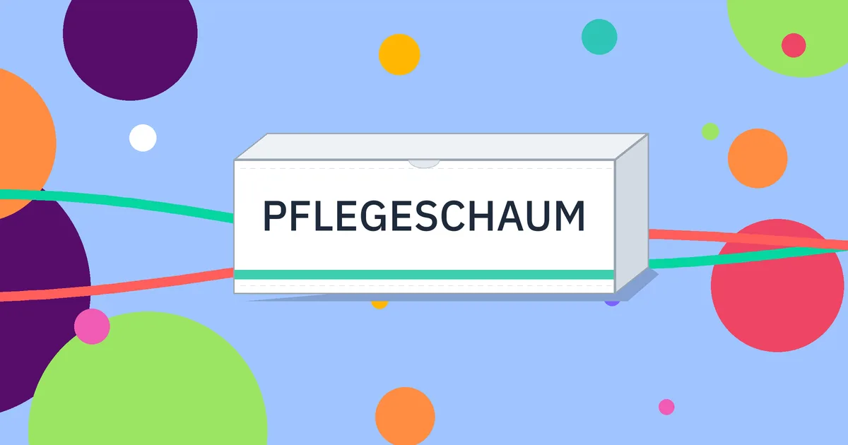 Symbolbild: Packung mit der Aufschrift PFLEGESCHAUM (PZN 01287771) – Verfügbarkeit und Bezug in Apotheken in Frankfurt am Main