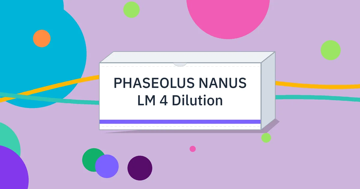 Symbolbild: Packung mit der Aufschrift PHASEOLUS NANUS LM 4 Dilution (PZN 13636857) – Verfügbarkeit und Bezug in Apotheken in Frankfurt am Main