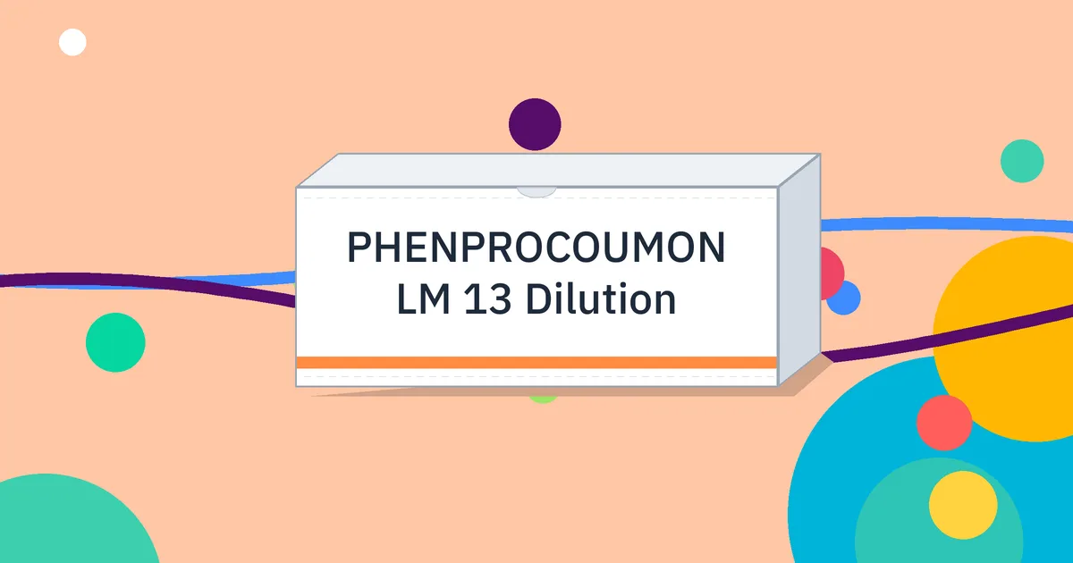 Symbolbild: Packung mit der Aufschrift PHENPROCOUMON LM 13 Dilution (PZN 13637905) – Verfügbarkeit und Bezug in Apotheken in Frankfurt am Main