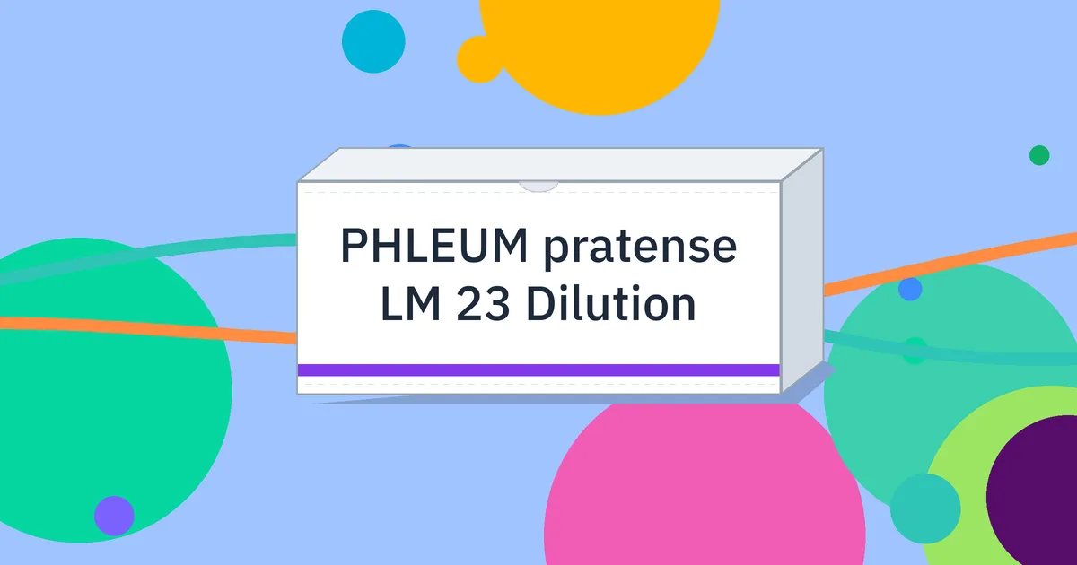 Symbolbild: Packung mit der Aufschrift PHLEUM pratense LM 23 Dilution (PZN 13638939) – Verfügbarkeit und Bezug in Apotheken in Frankfurt am Main