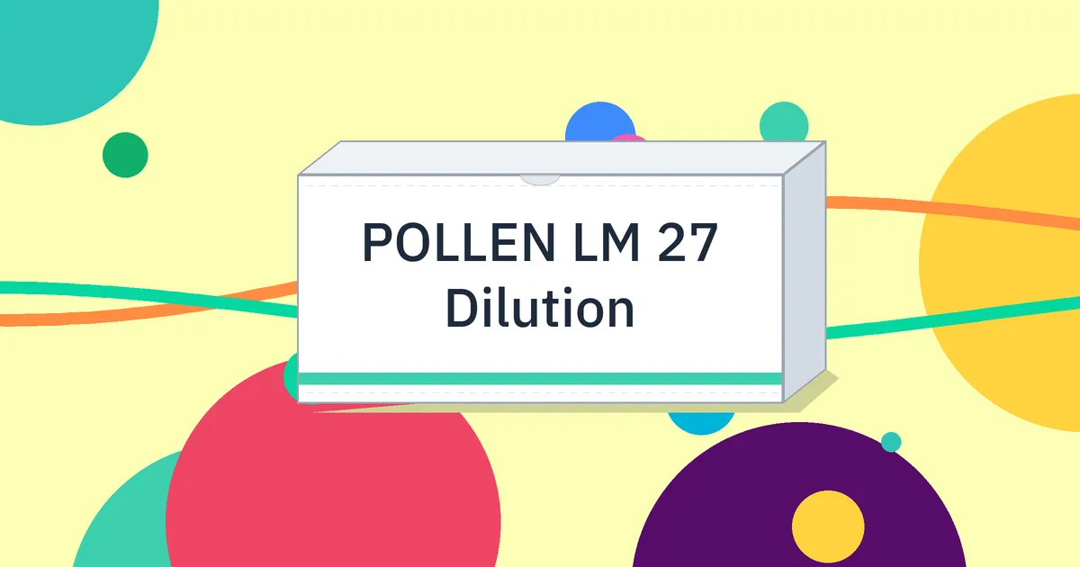 Symbolbild: Packung mit der Aufschrift POLLEN LM 27 Dilution (PZN 13043525) – Verfügbarkeit und Bezug in Apotheken in Frankfurt am Main