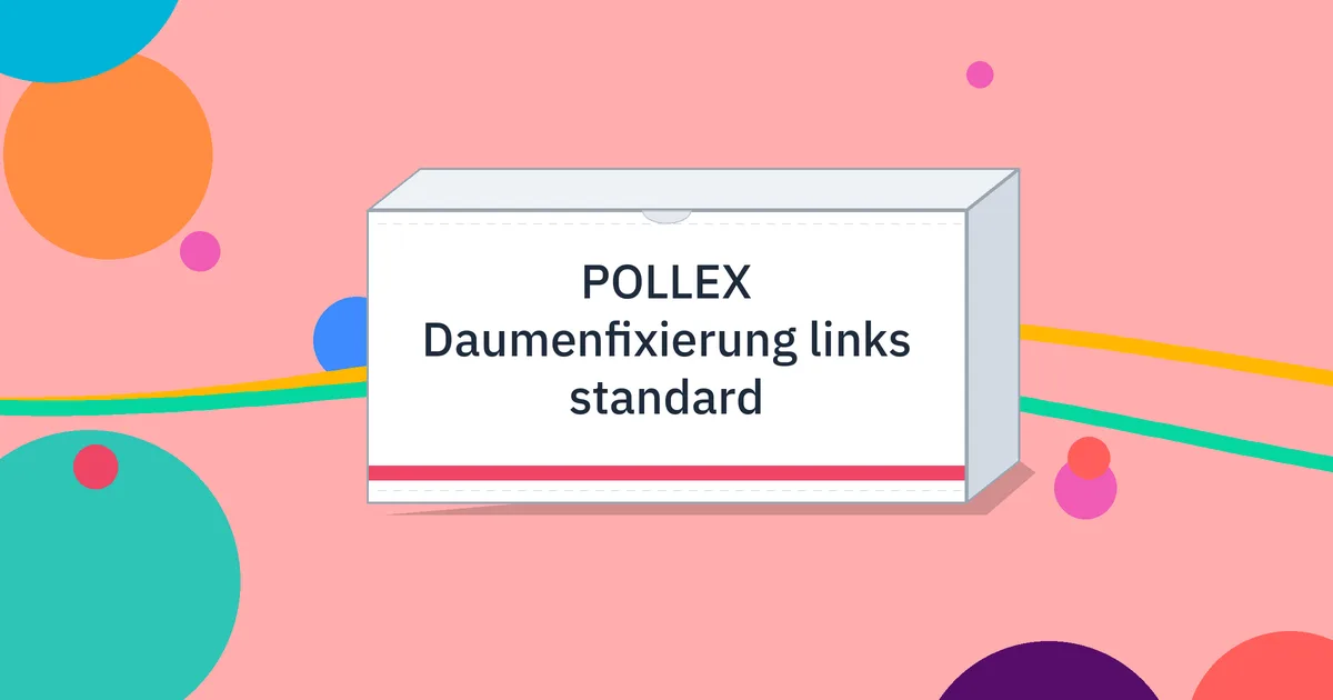 Symbolbild: Packung mit der Aufschrift POLLEX Daumenfixierung links standard (PZN 03160359) – Verfügbarkeit und Bezug in Apotheken in Frankfurt am Main