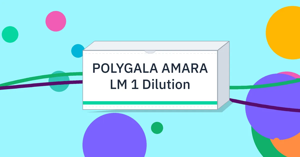 Symbolbild: Packung mit der Aufschrift POLYGALA AMARA LM 1 Dilution (PZN 13661341) – Verfügbarkeit und Bezug in Apotheken in Frankfurt am Main