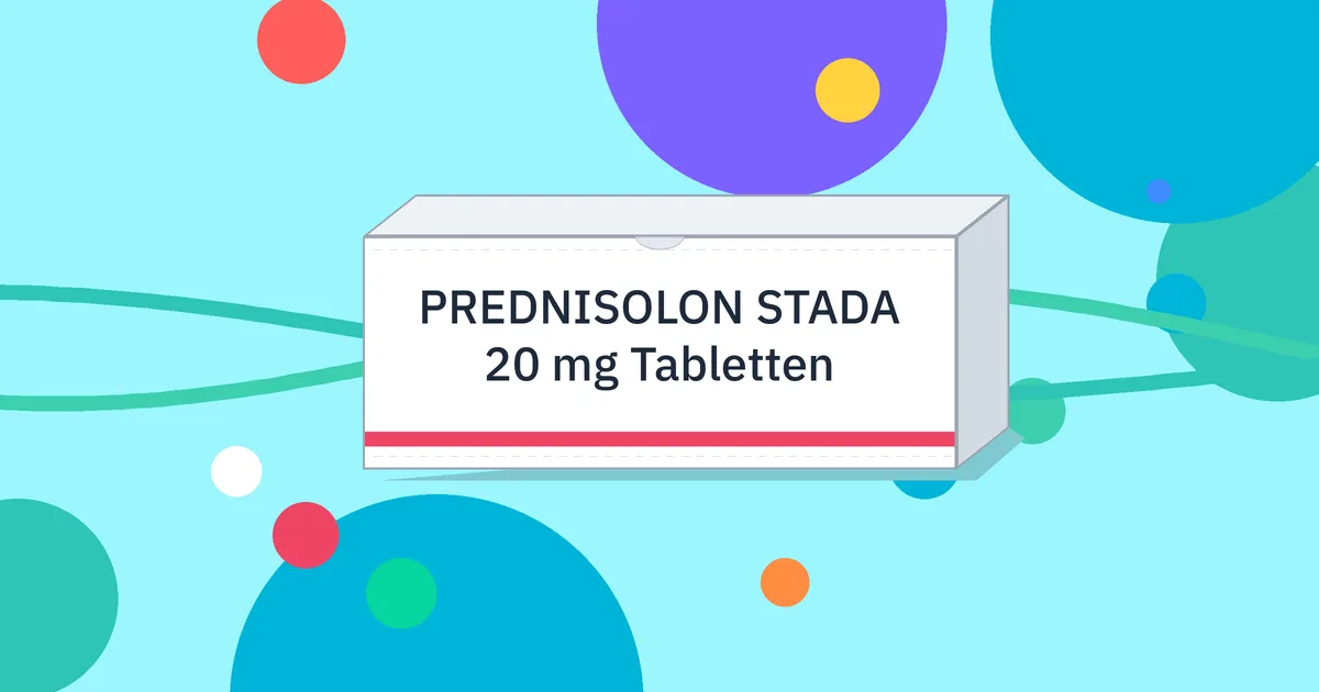 Symbolbild: Packung mit der Aufschrift PREDNISOLON STADA 20 mg Tabletten (PZN 07626079) – Verfügbarkeit und Bezug in Apotheken in Frankfurt am Main
