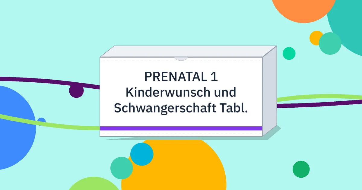 Symbolbild: Packung mit der Aufschrift PRENATAL 1 Kinderwunsch und Schwangerschaft Tabl. (PZN 16581625) – Verfügbarkeit und Bezug in Apotheken in Frankfurt am Main