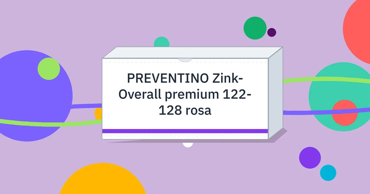 Symbolbild: Packung mit der Aufschrift PREVENTINO Zink-Overall premium 122-128 rosa (PZN 12446669) – Verfügbarkeit und Bezug in Apotheken in Frankfurt am Main
