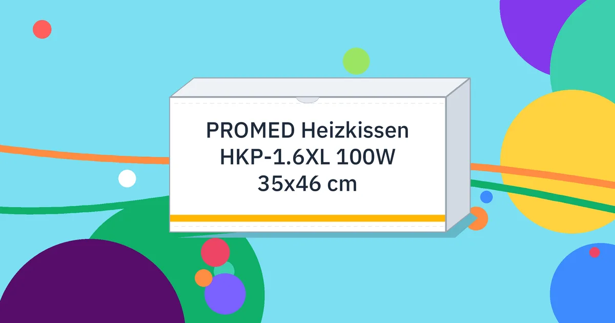 Symbolbild: Packung mit der Aufschrift PROMED Heizkissen HKP-1.6XL 100W 35x46 cm (PZN 15386413) – Verfügbarkeit und Bezug in Apotheken in Frankfurt am Main