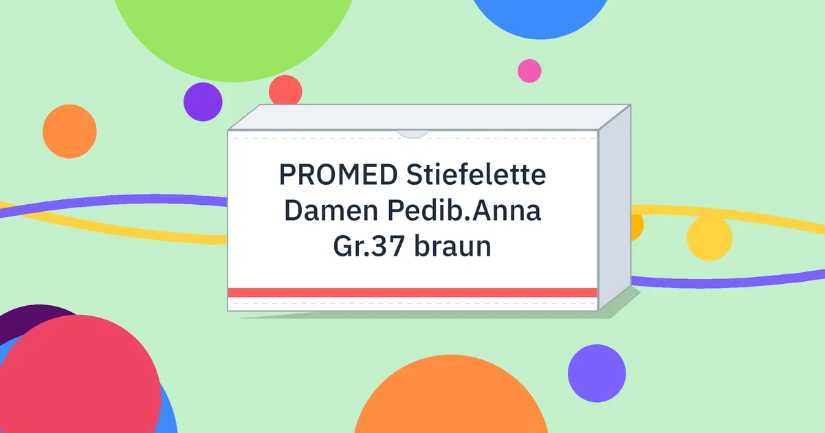 Symbolbild: Packung mit der Aufschrift PROMED Stiefelette Damen Pedib.Anna Gr.37 braun (PZN 11710058) – Verfügbarkeit und Bezug in Apotheken in Frankfurt am Main