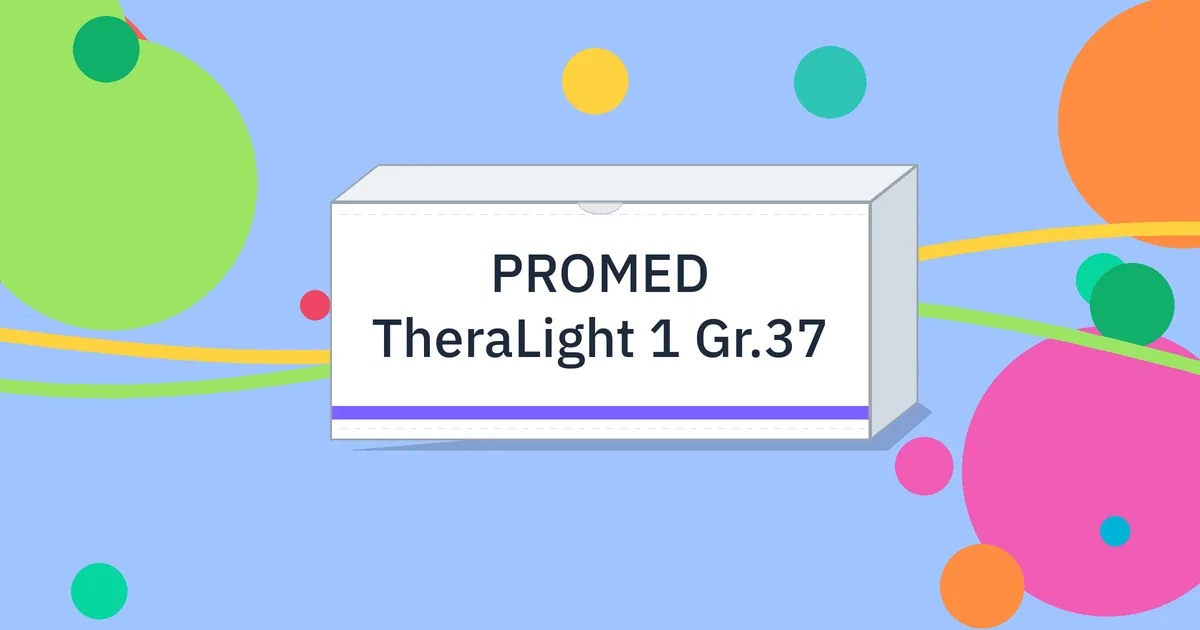 Symbolbild: Packung mit der Aufschrift PROMED TheraLight 1 Gr.37 (PZN 07277472) – Verfügbarkeit und Bezug in Apotheken in Frankfurt am Main