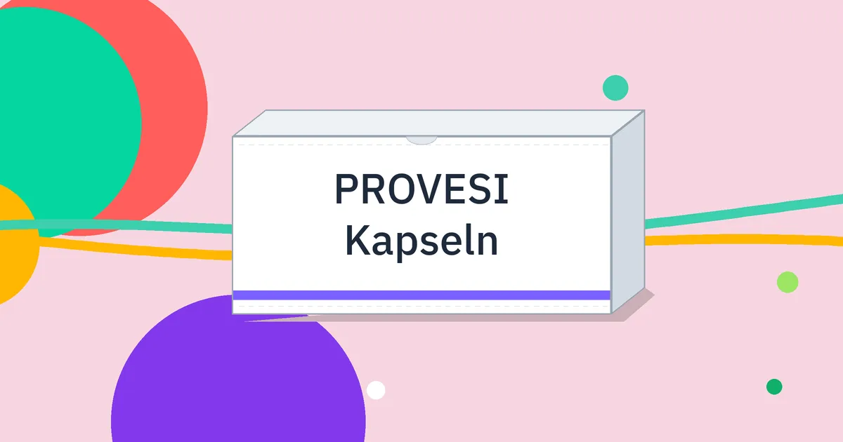 Symbolbild: Packung mit der Aufschrift PROVESI Kapseln (PZN 19381192) – Verfügbarkeit und Bezug in Apotheken in Frankfurt am Main