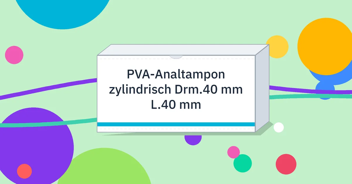 Symbolbild: Packung mit der Aufschrift PVA-Analtampon zylindrisch Drm.40 mm L.40 mm (PZN 19224009) – Verfügbarkeit und Bezug in Apotheken in Frankfurt am Main