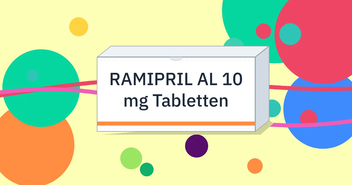 Symbolbild: Packung mit der Aufschrift RAMIPRIL AL 10 mg Tabletten (PZN 00797027) – Verfügbarkeit und Bezug in Apotheken in Frankfurt am Main
