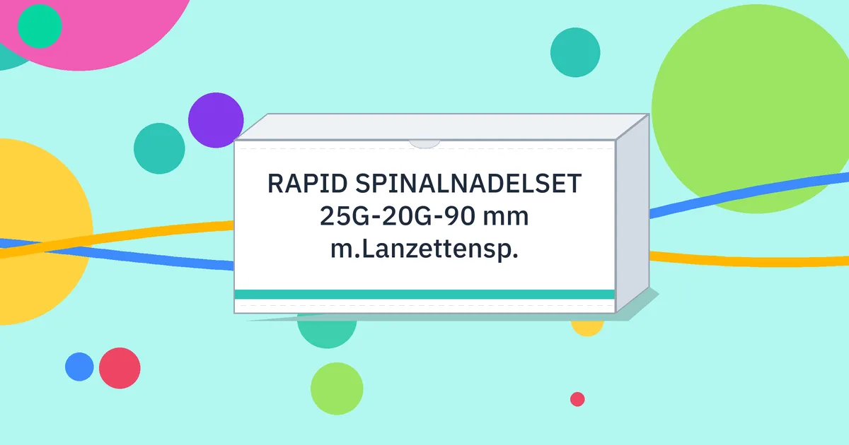 Symbolbild: Packung mit der Aufschrift RAPID SPINALNADELSET 25G-20G-90 mm m.Lanzettensp. (PZN 09216084) – Verfügbarkeit und Bezug in Apotheken in Frankfurt am Main