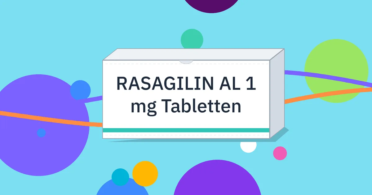 Symbolbild: Packung mit der Aufschrift RASAGILIN AL 1 mg Tabletten (PZN 19543217) – Verfügbarkeit und Bezug in Apotheken in Frankfurt am Main