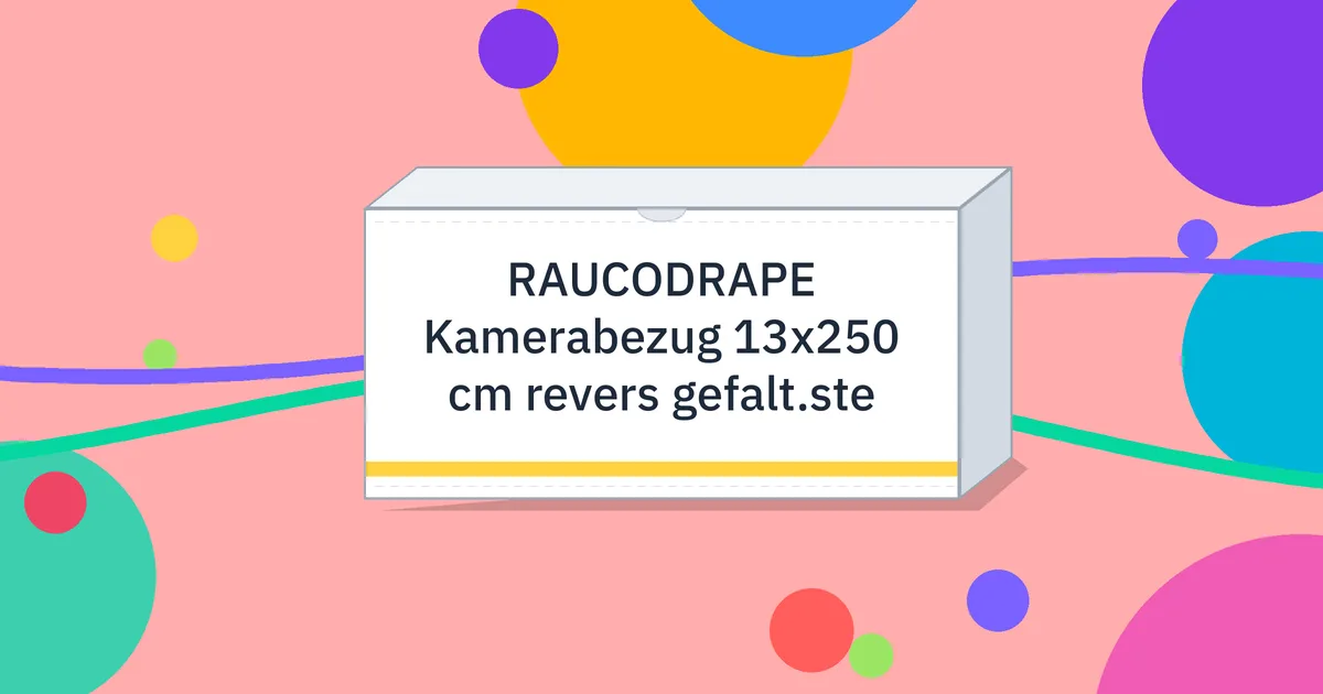 Symbolbild: Packung mit der Aufschrift RAUCODRAPE Kamerabezug 13x250 cm revers gefalt.ste (PZN 15636198) – Verfügbarkeit und Bezug in Apotheken in Frankfurt am Main