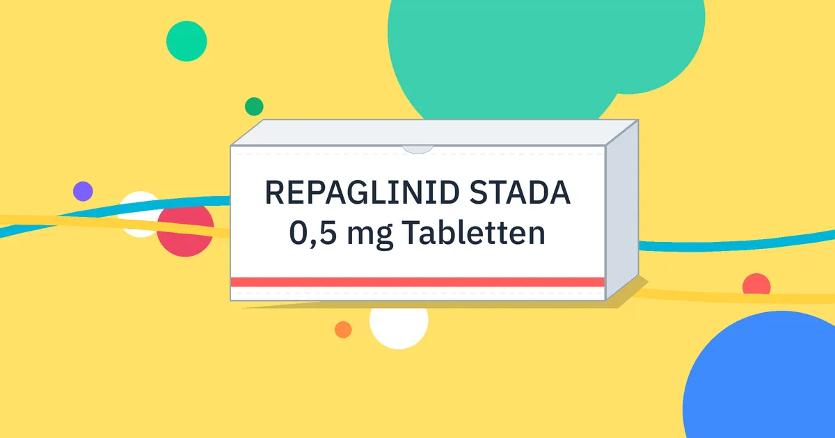 Symbolbild: Packung mit der Aufschrift REPAGLINID STADA 0,5 mg Tabletten (PZN 05739951) – Verfügbarkeit und Bezug in Apotheken in Frankfurt am Main