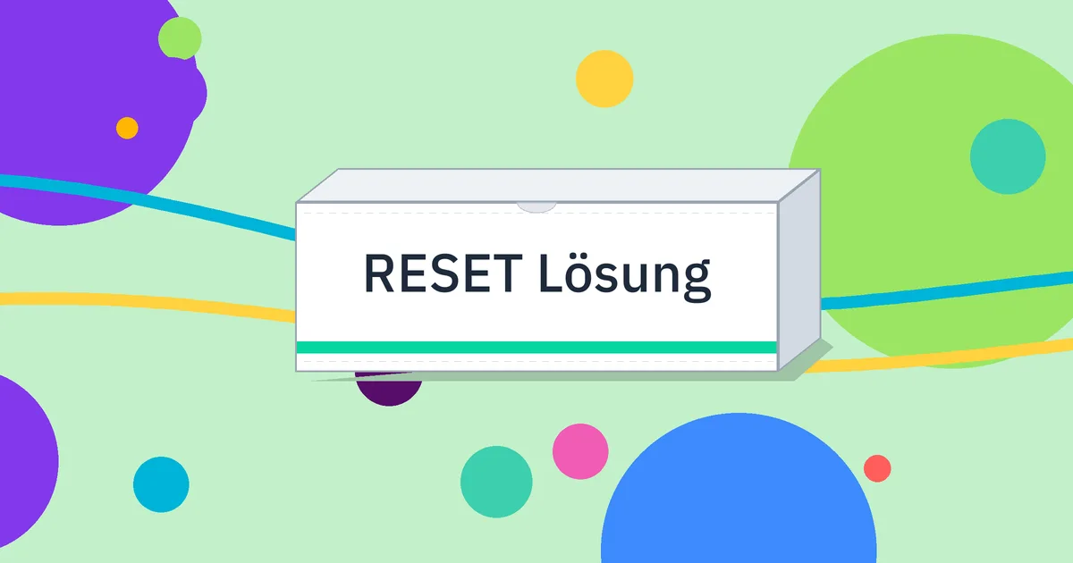 Symbolbild: Packung mit der Aufschrift RESET Lösung (PZN 05021811) – Verfügbarkeit und Bezug in Apotheken in Frankfurt am Main